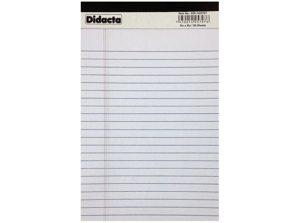 Libreta de Notas Rayada Didacta 13x20cm 50 hojas – Indigo72.com