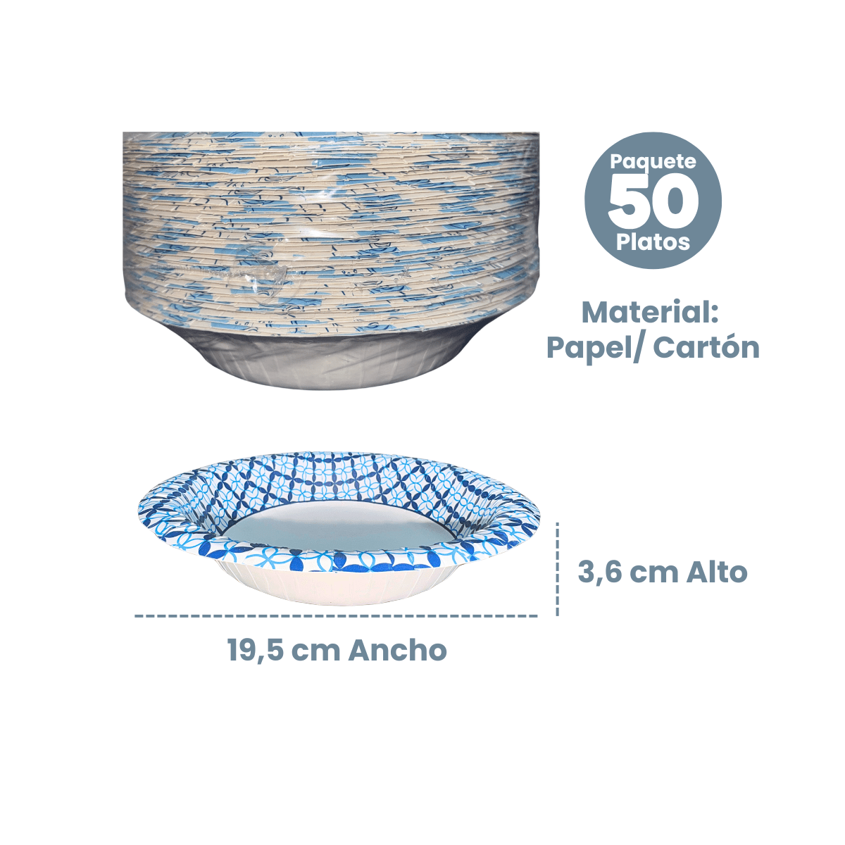 Platos Hondos Bowl Cartón Desechable Lifeart 473ml (paq. 50u ...
